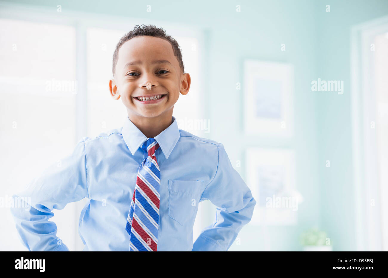 Boy with tie hi-res stock photography and images - Alamy