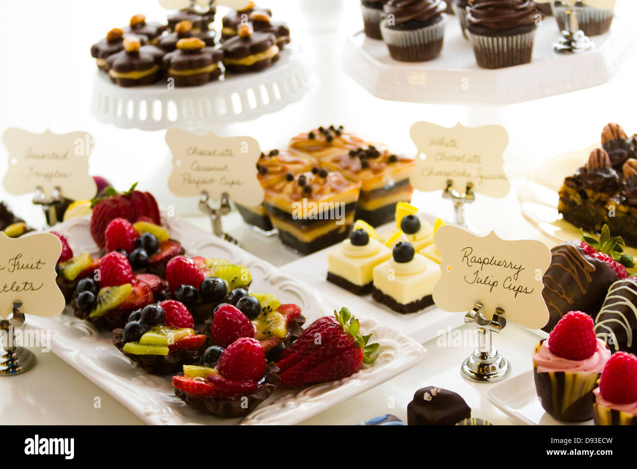 Dessert bar with assorted chocolate sweets Stock Photo - Alamy