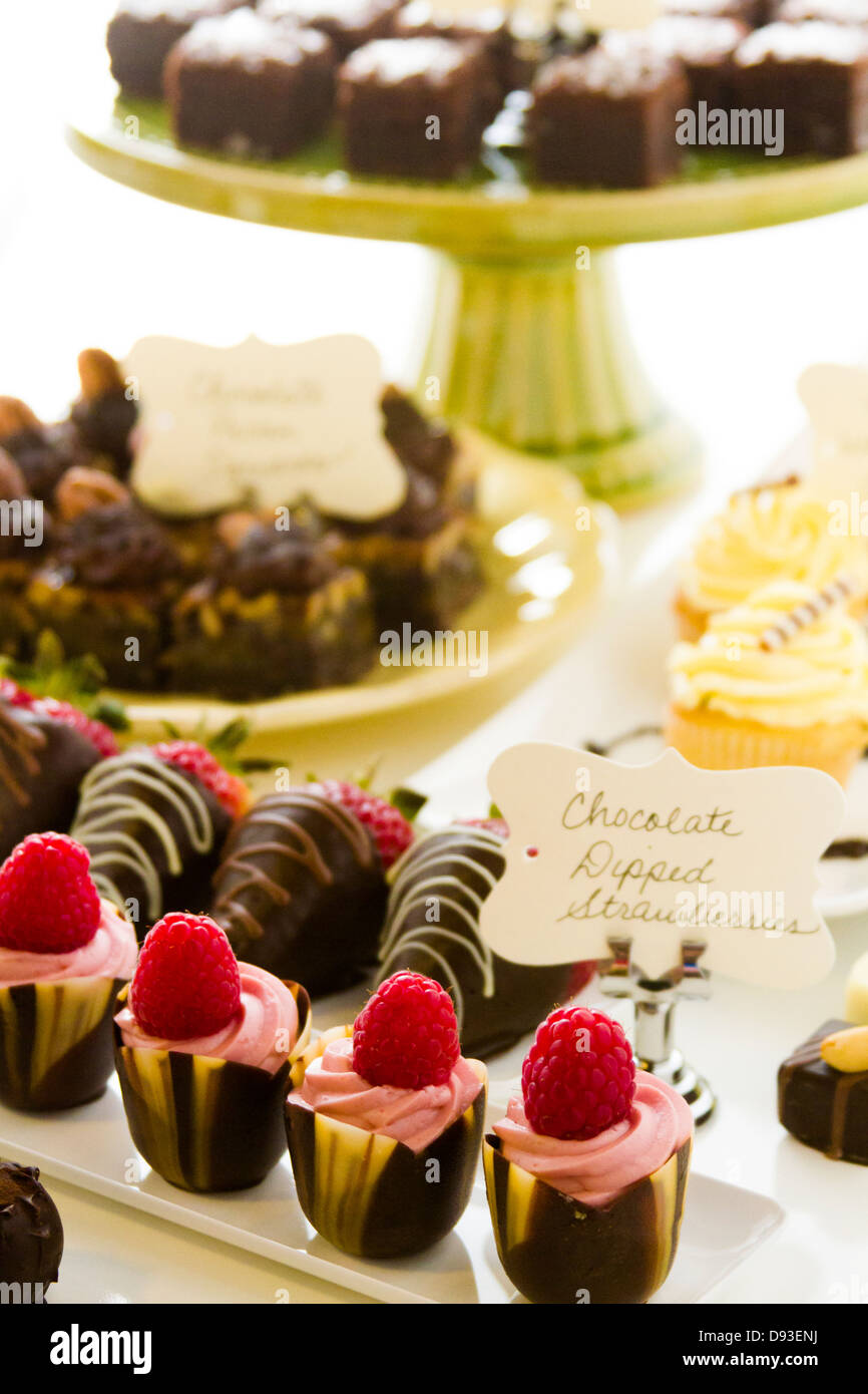 Dessert bar with assorted chocolate sweets Stock Photo - Alamy