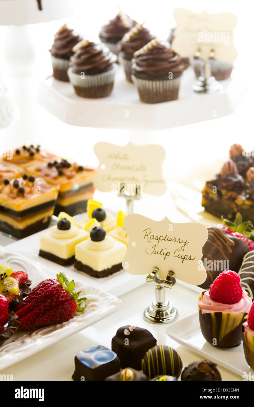Dessert bar with assorted chocolate sweets Stock Photo - Alamy