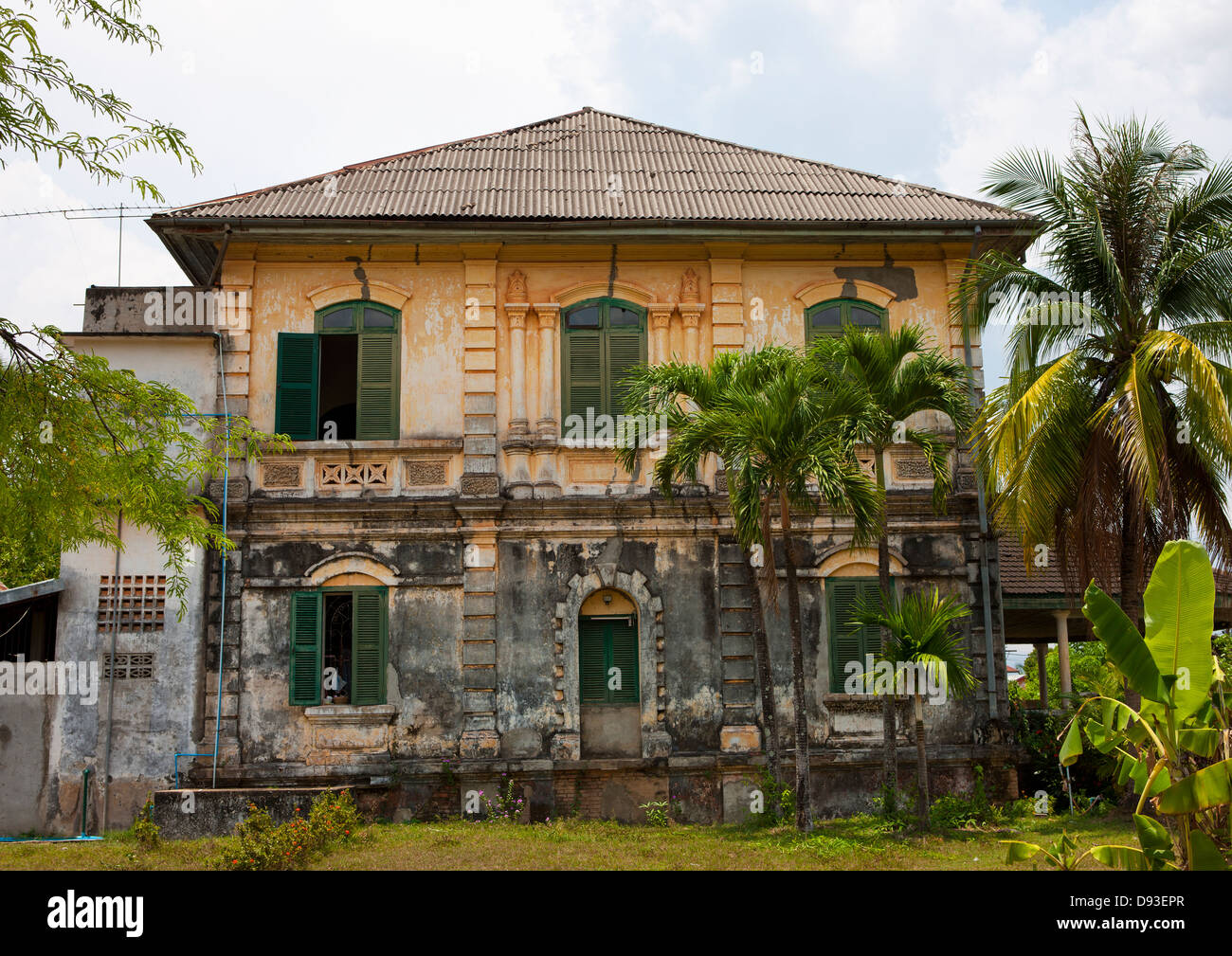 Old Colonial House, Phonsaad, Laos Stock Photo - Alamy