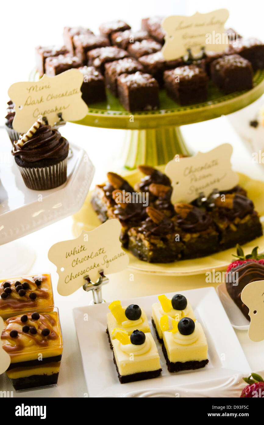 Dessert bar with assorted chocolate sweets Stock Photo - Alamy