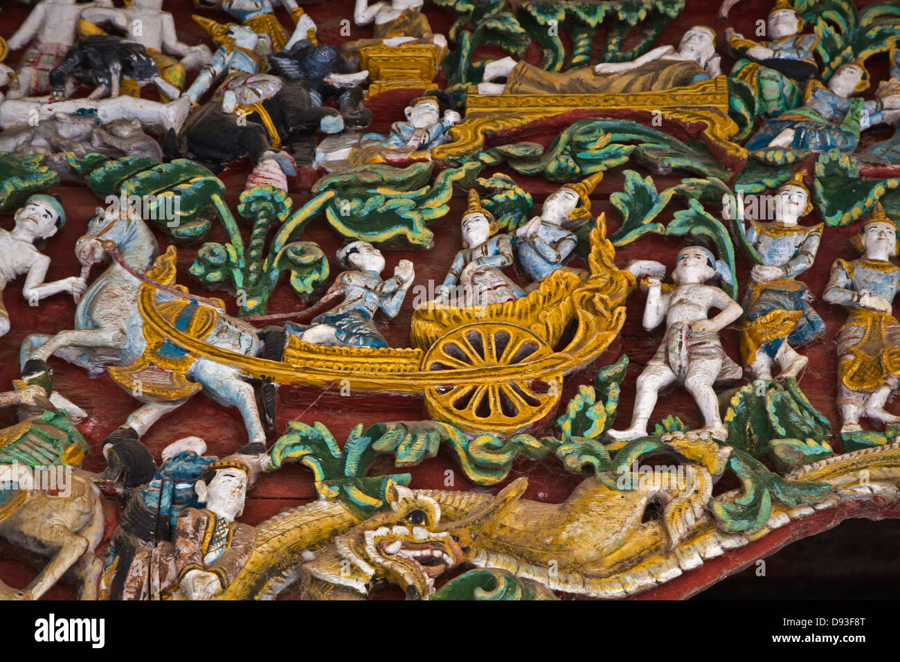Historical wood carvings inside the SHWEZIGON PAGODA complex completed ...