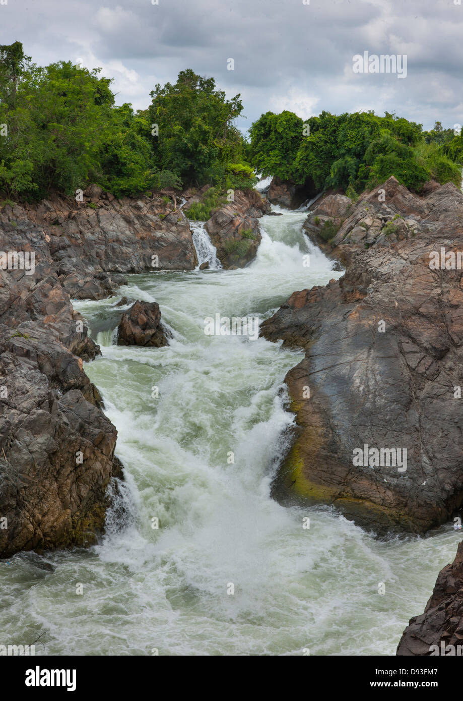 Li Phi Waterfall, Don Khong Island, Laos Stock Photo - Alamy