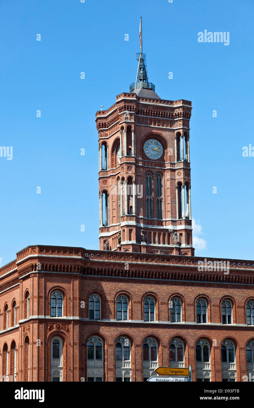 Clock tower on ornate building, Berlin, Germany Stock Photo - Alamy