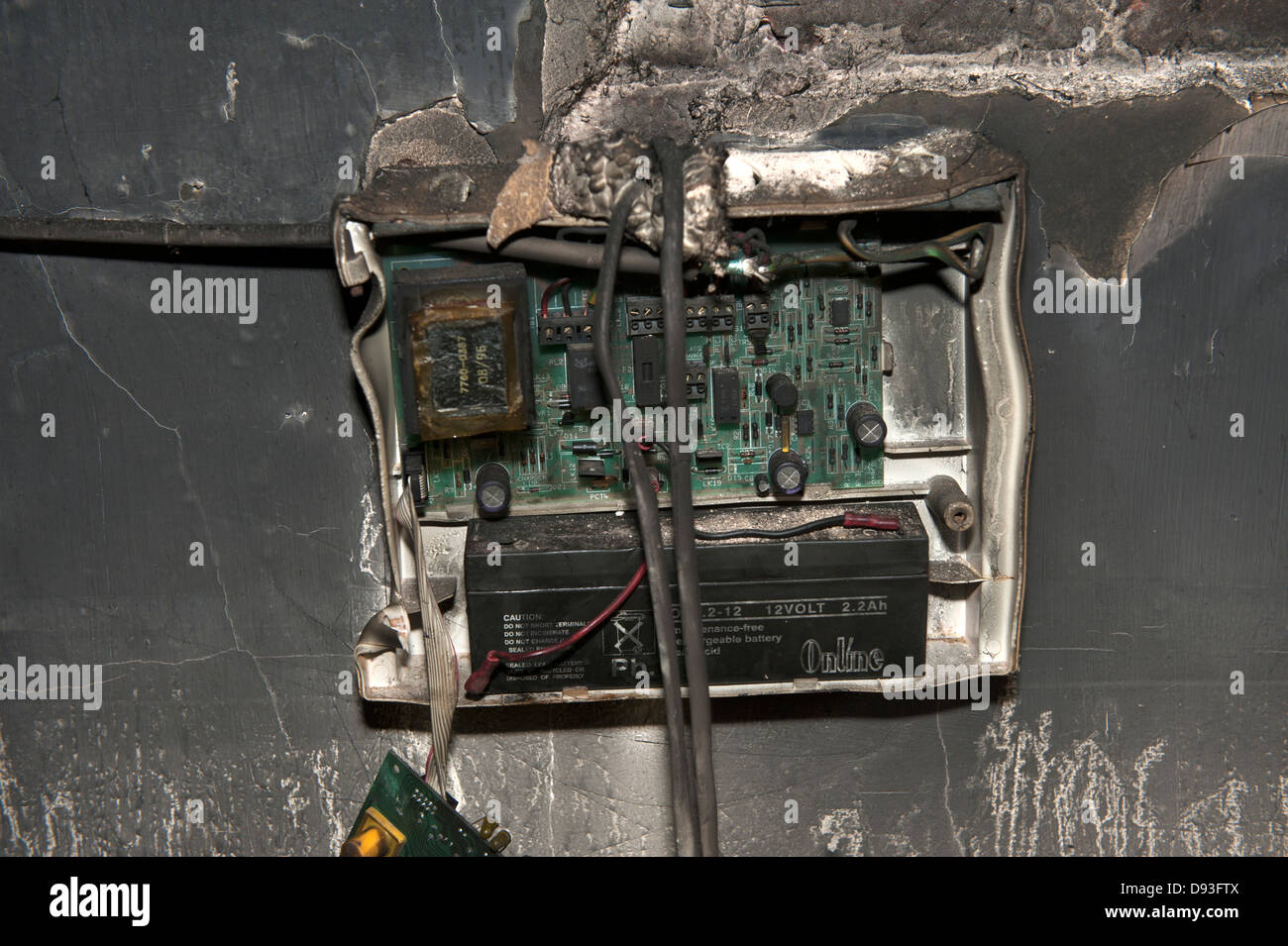 Fire Alarm Panel Burnt Melted Destroyed in Fire Stock Photo - Alamy