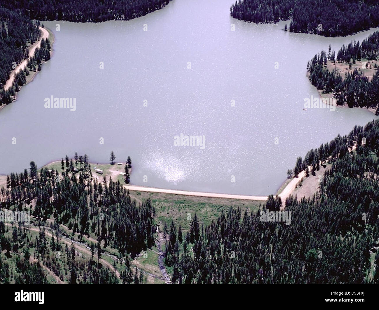 A historical photograph of Soldiers Meadow Dam, part of the Bureau of ...
