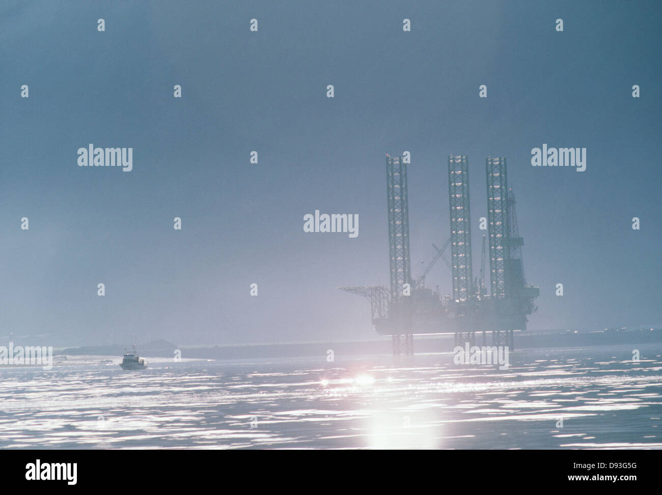 View of oil rig in sea Stock Photo - Alamy