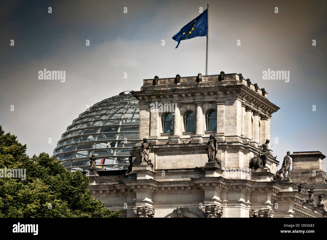 European Union flag on ornate building, Berlin, Germany Stock Photo - Alamy