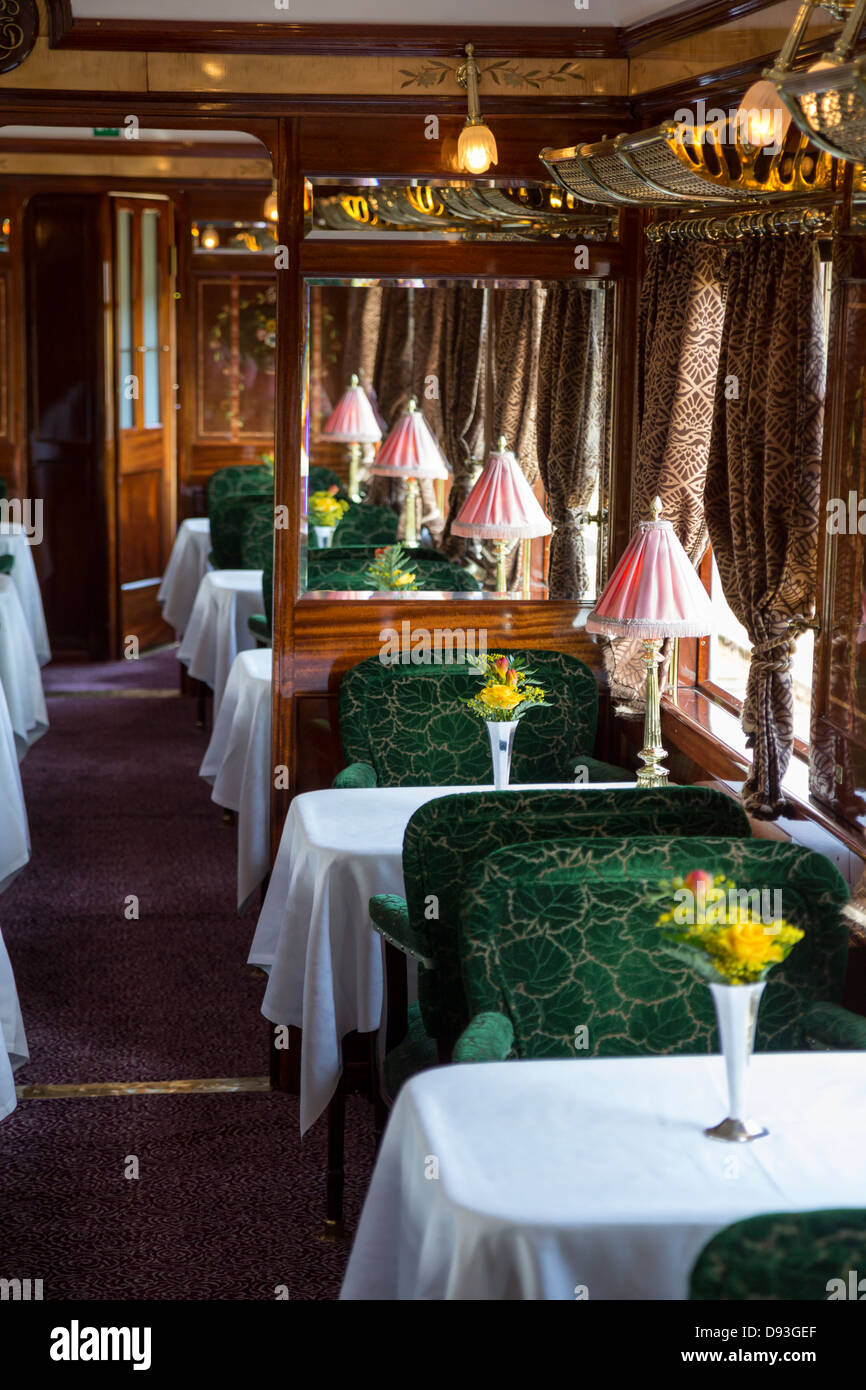 Venice Simplon Orient Express train, dining carriage Stock Photo - Alamy