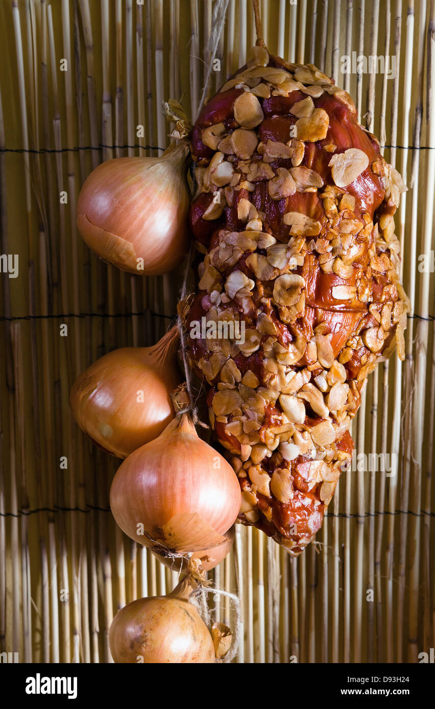 smoked meat and onion Stock Photo - Alamy