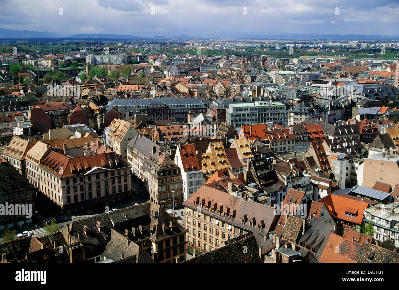 View of cityscape with houses and cathedral Stock Photo - Alamy
