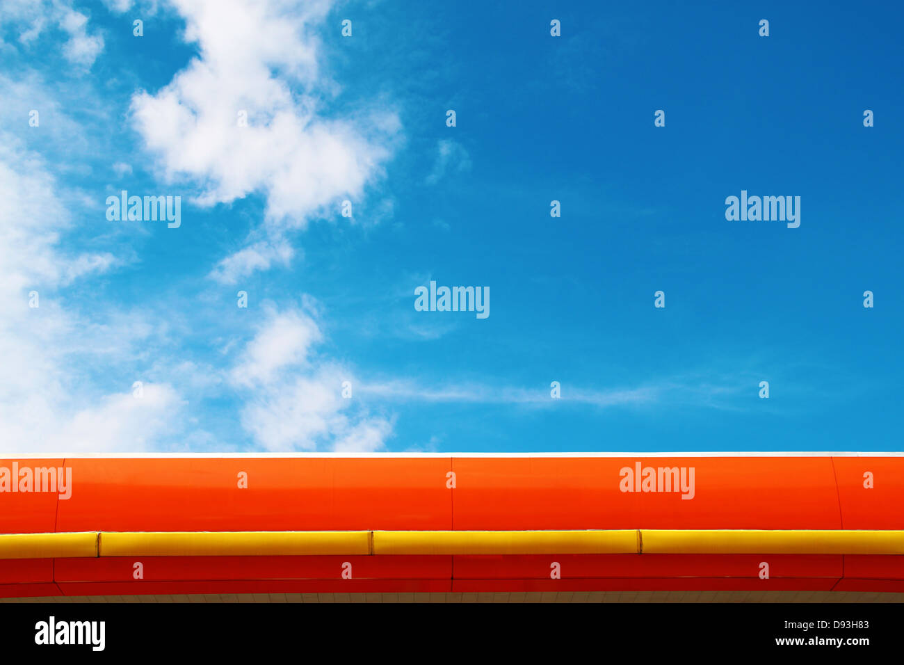 Orange color roof top with clear blue sky Stock Photo - Alamy