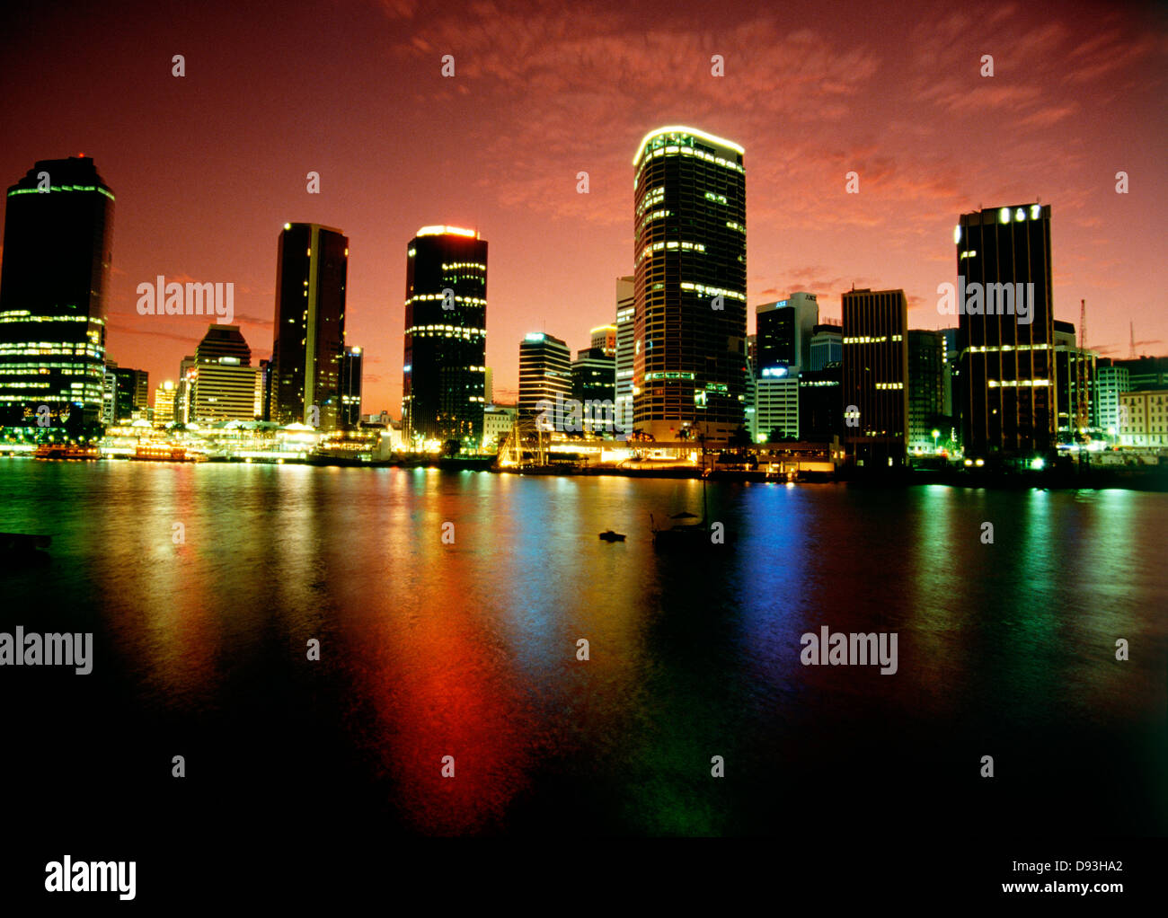 View of skyline at night Stock Photo - Alamy