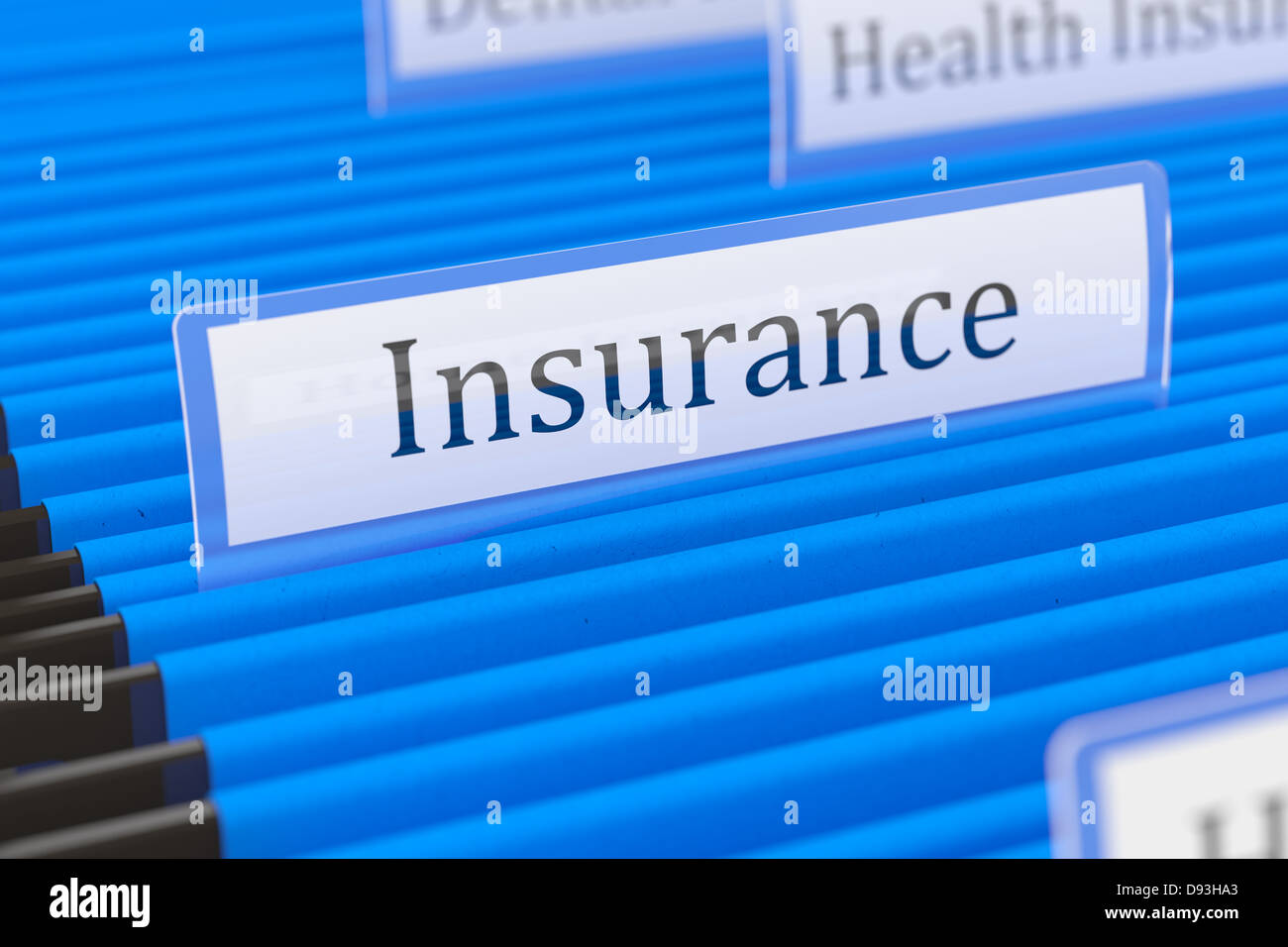 Blue hanging folder Stock Photo - Alamy