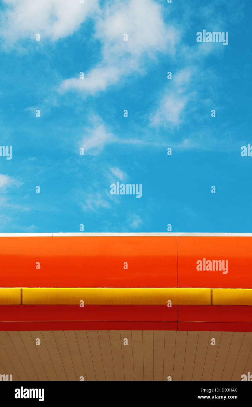 Orange color roof top with clear blue sky Stock Photo - Alamy