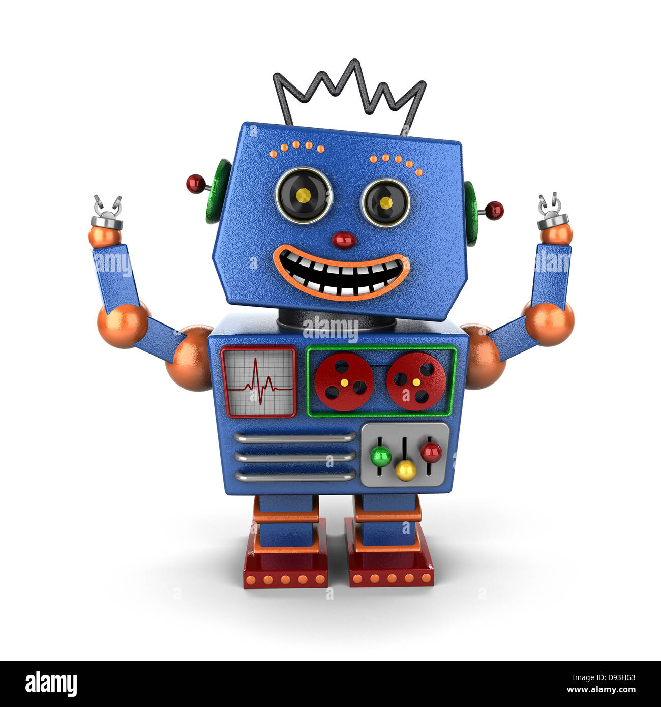 Happy vintage robot Stock Photo - Alamy