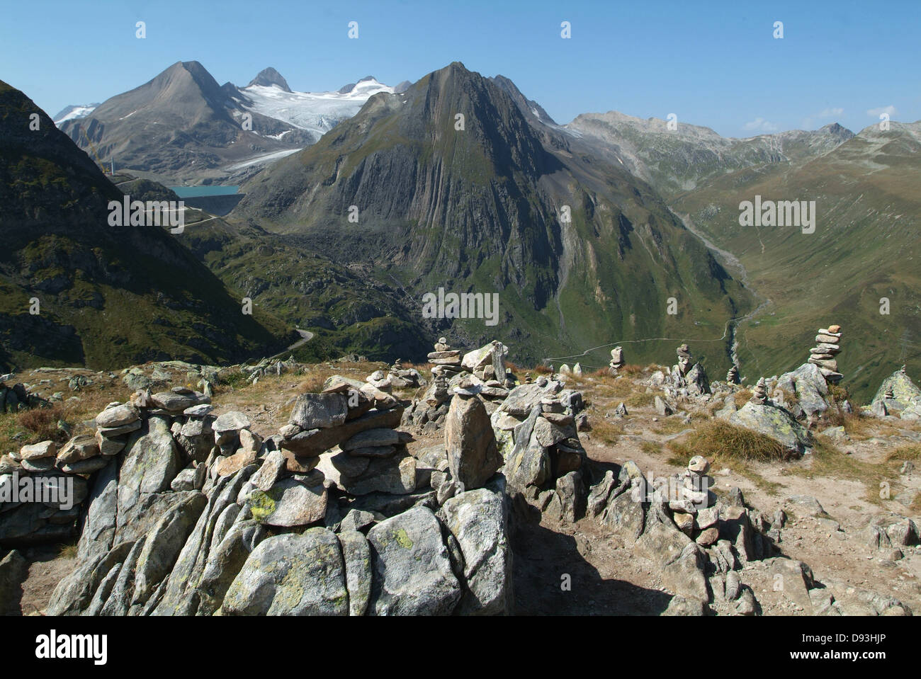 View at Nufenen pass on the Swiss alps Stock Photo - Alamy