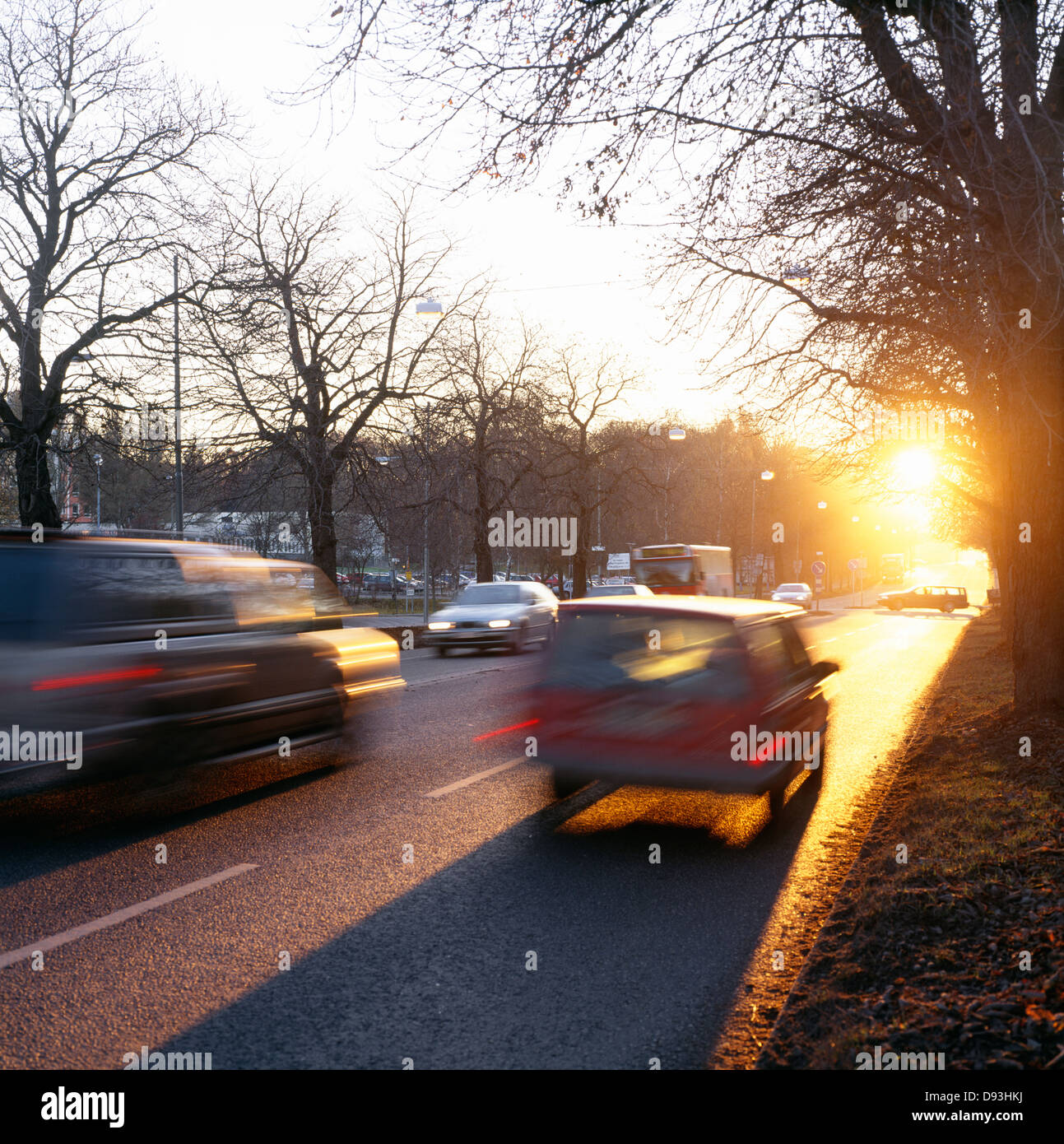 Vehicles on highway, side view Stock Photo - Alamy