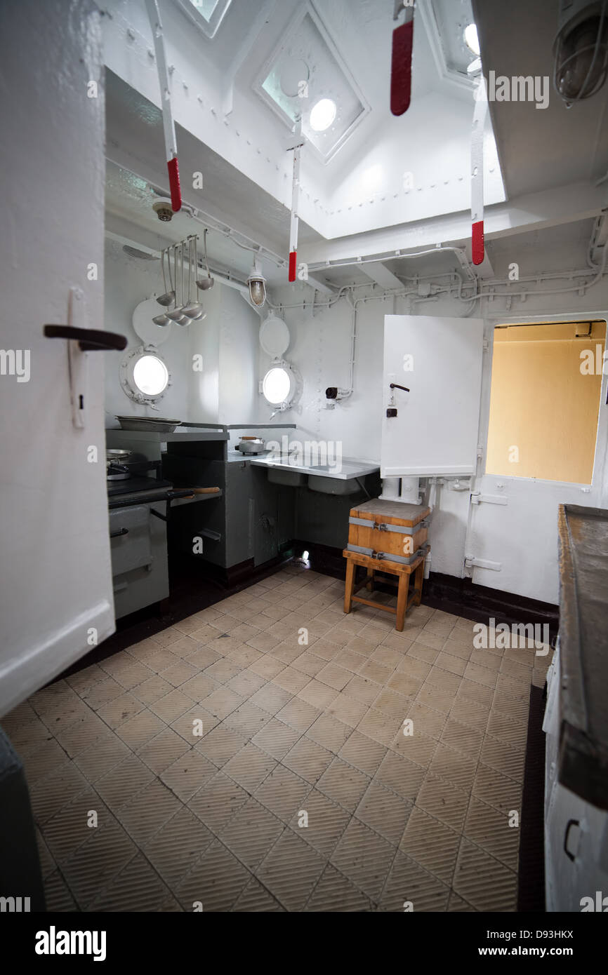 Kitchen inside the SS Soldek ship, part of the Polish Maritime Museum ...