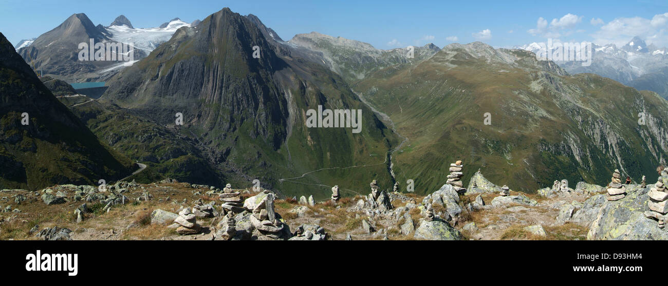View at Nufenen pass on the Swiss alps Stock Photo - Alamy