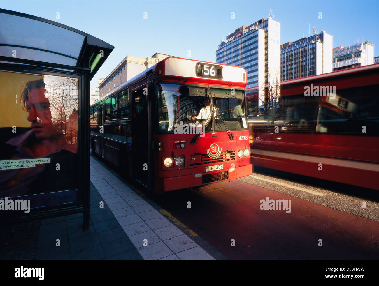 Buses on road Stock Photo - Alamy