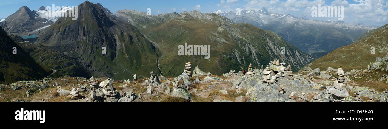 View at Nufenen pass on the Swiss alps Stock Photo - Alamy