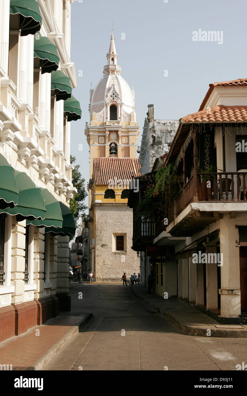 Cathedral of Cartagena and colonial buildings in historical center of ...