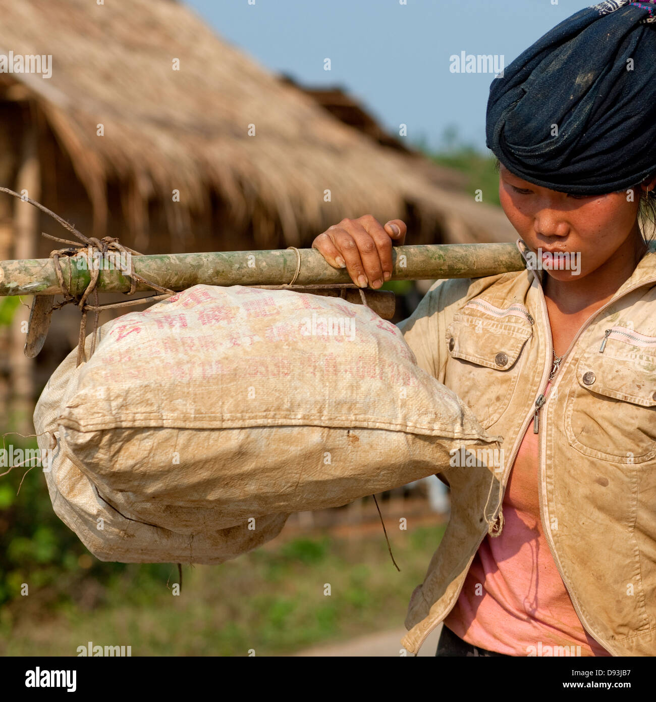 Woman Carrying Stuff, Luang Namtha, Laos Stock Photo - Alamy