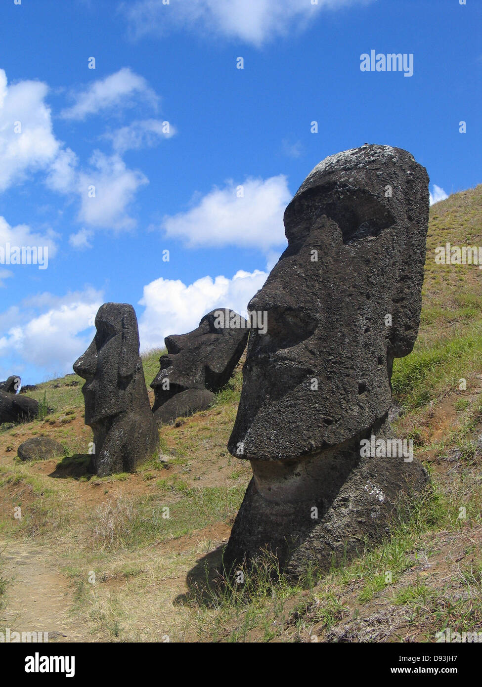 Moai heads in easter island hi-res stock photography and images - Alamy