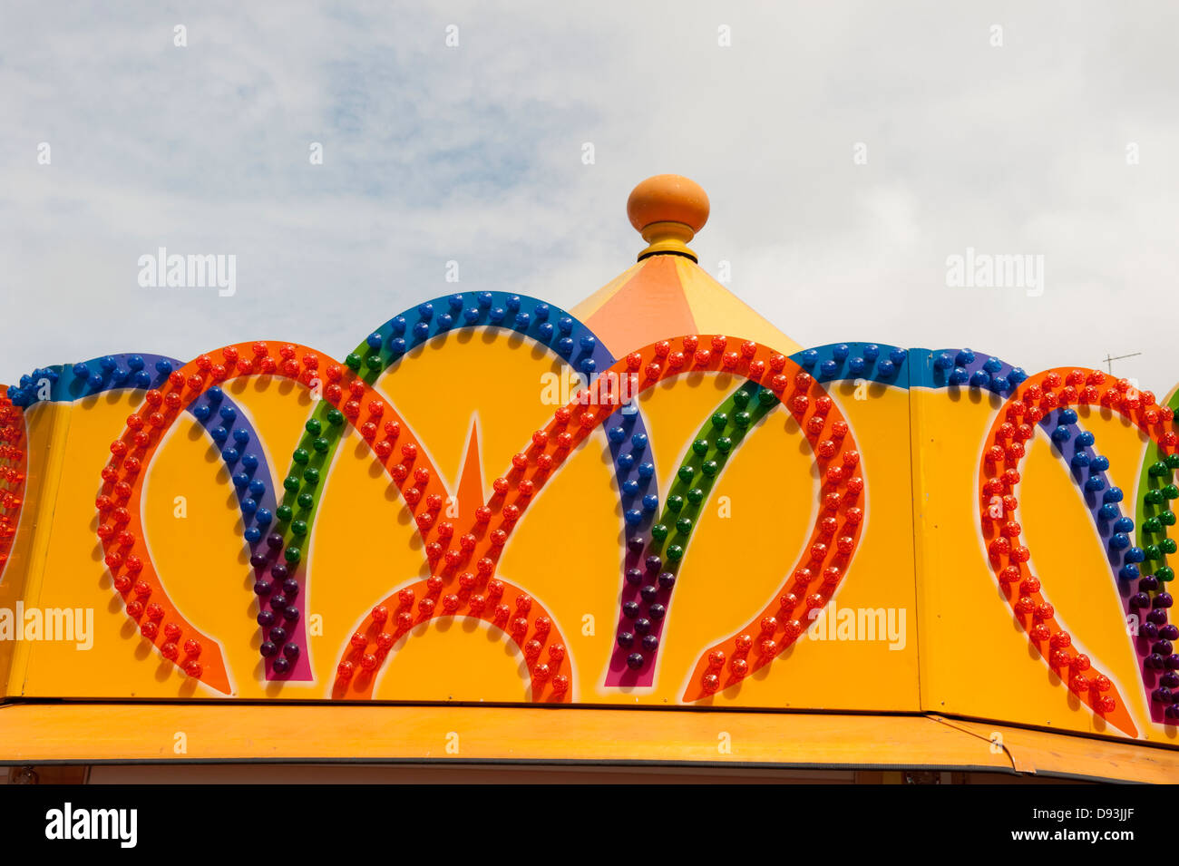 Bright Yellow Crown Fairground Ride Lights Bulbs Stock Photo - Alamy