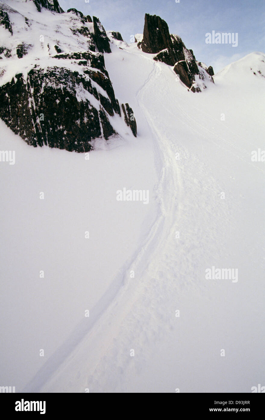 Marks on snow Stock Photo - Alamy