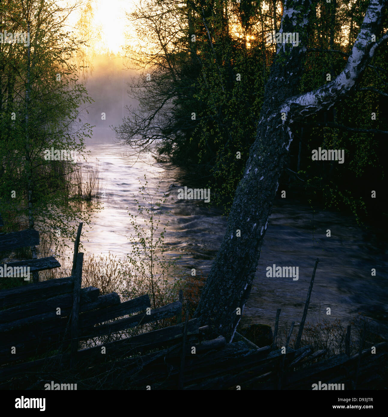 View of river at dusk Stock Photo - Alamy