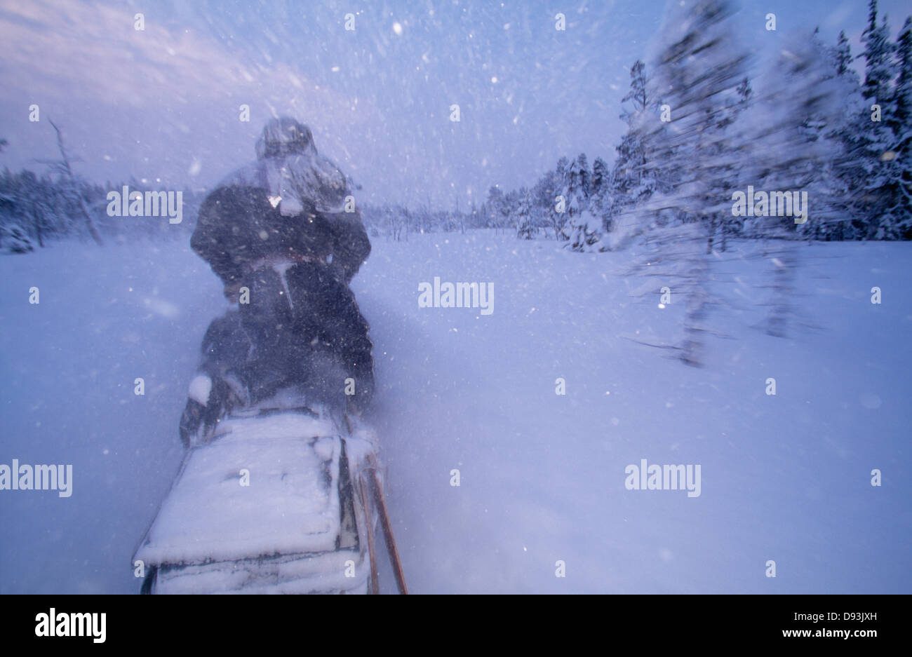 Person riding on snowmobile Stock Photo - Alamy