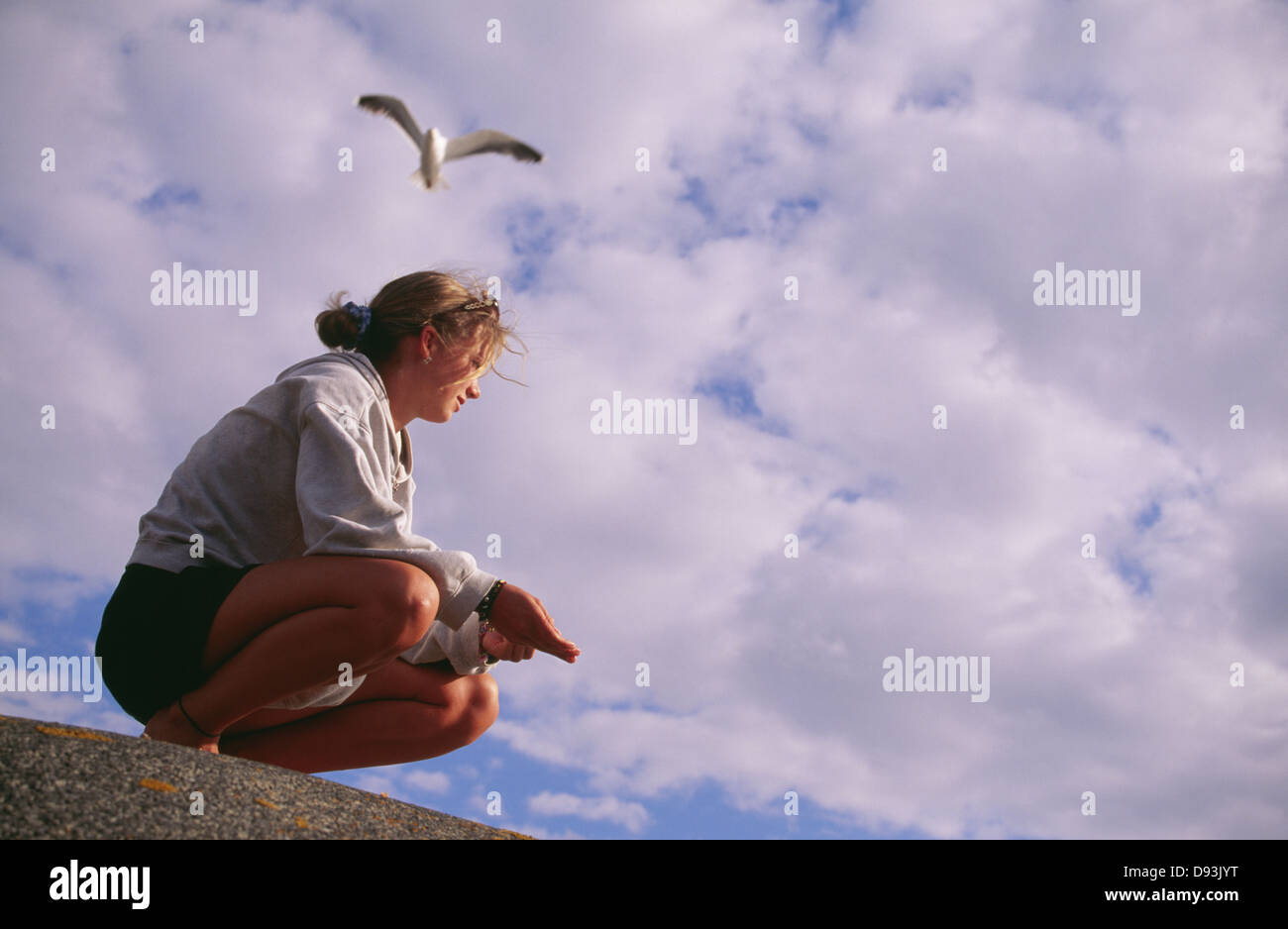 Woman low angle view hi-res stock photography and images - Alamy
