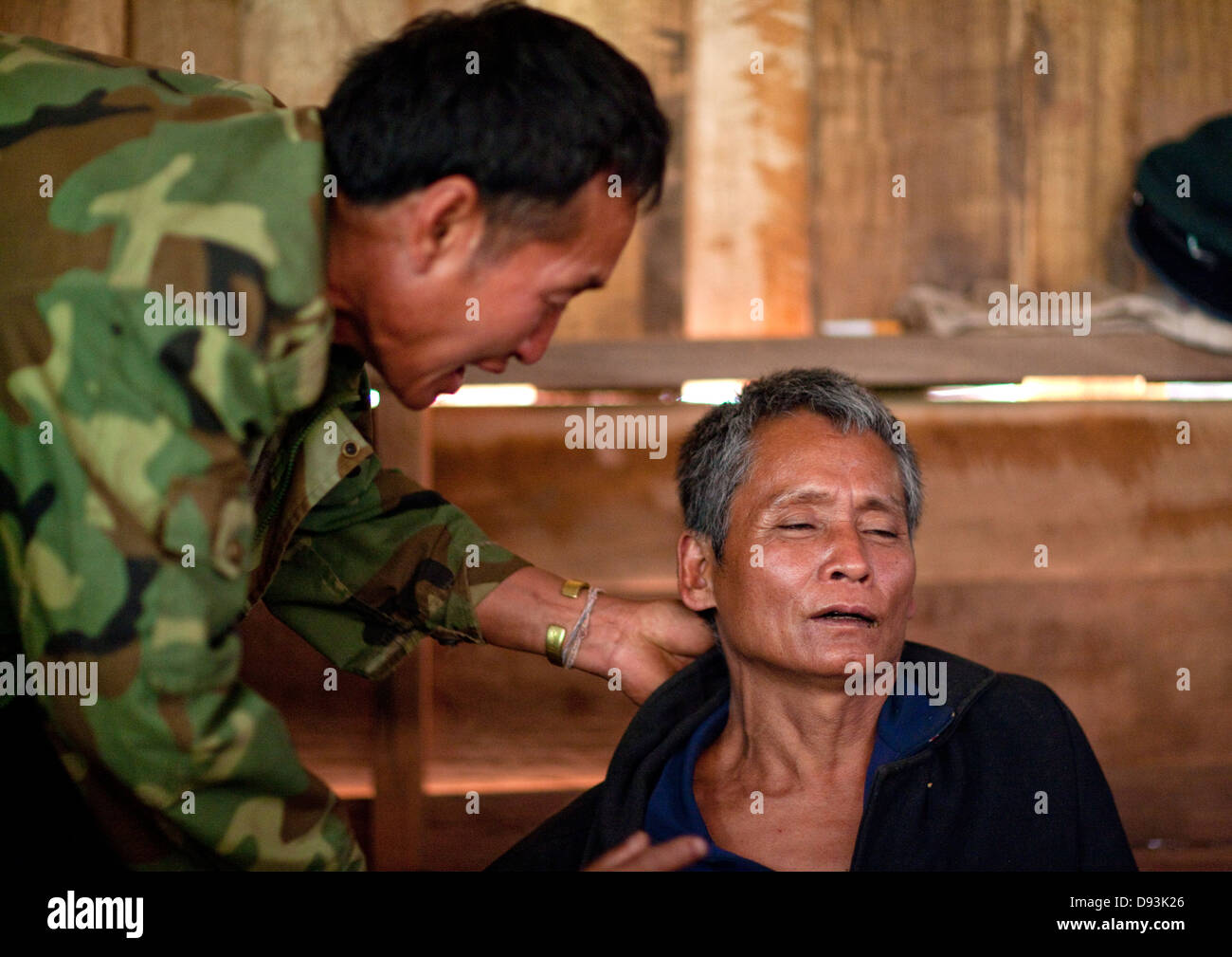 Akha Minority Drunk Men, Ban Ta Mi, Laos Stock Photo - Alamy