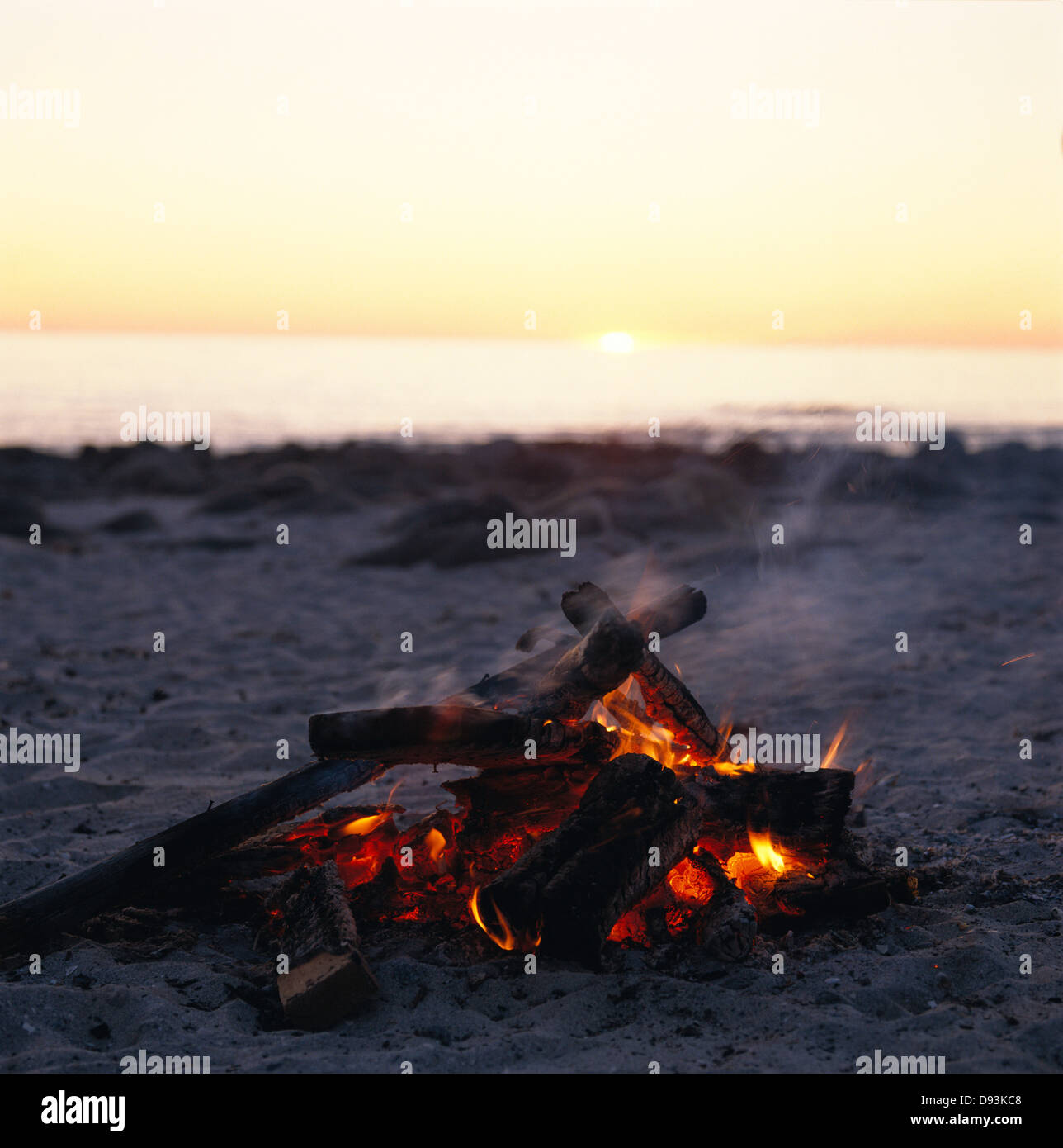 Bonfire on a beach Stock Photo - Alamy
