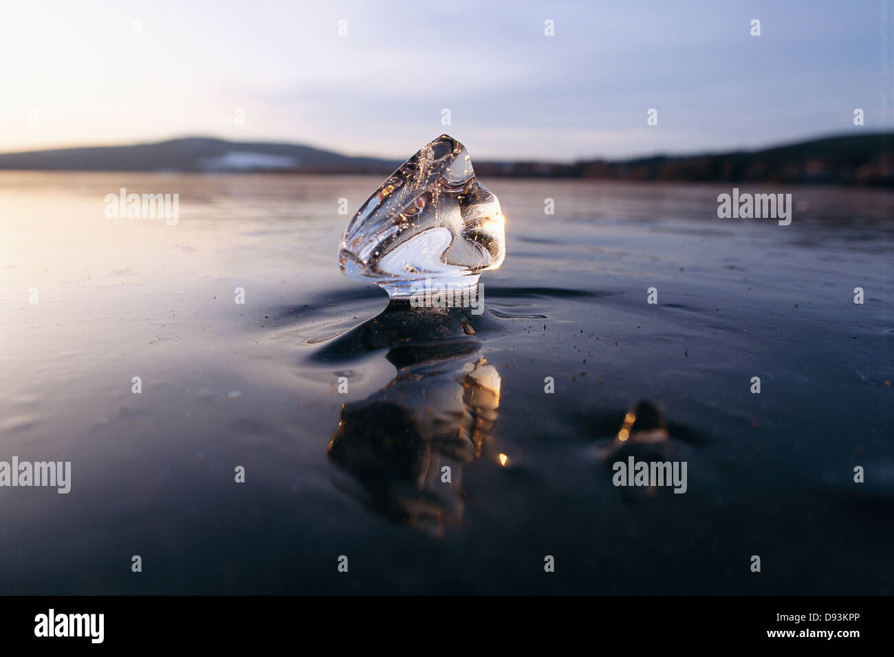 Ice formation in the middle of a lake Stock Photo - Alamy