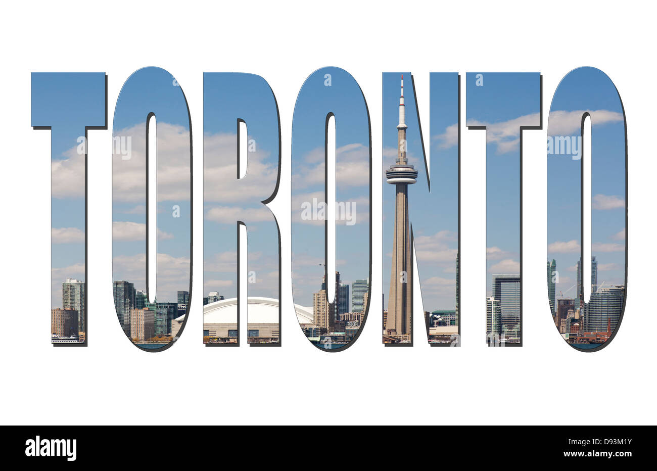 toronto skyline inside text Stock Photo - Alamy