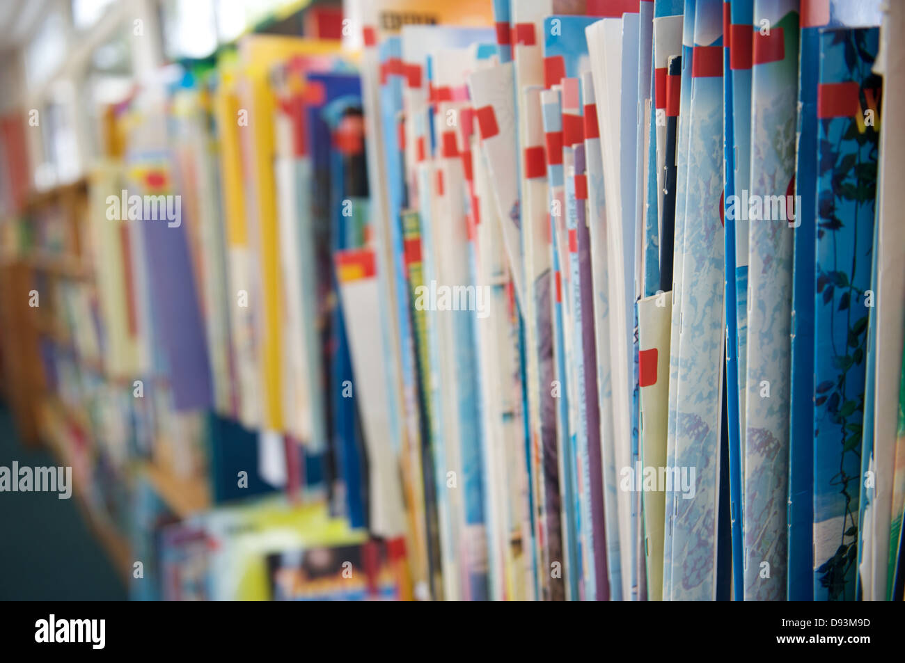 A shelf of children's books in a primary school classroom Stock Photo ...
