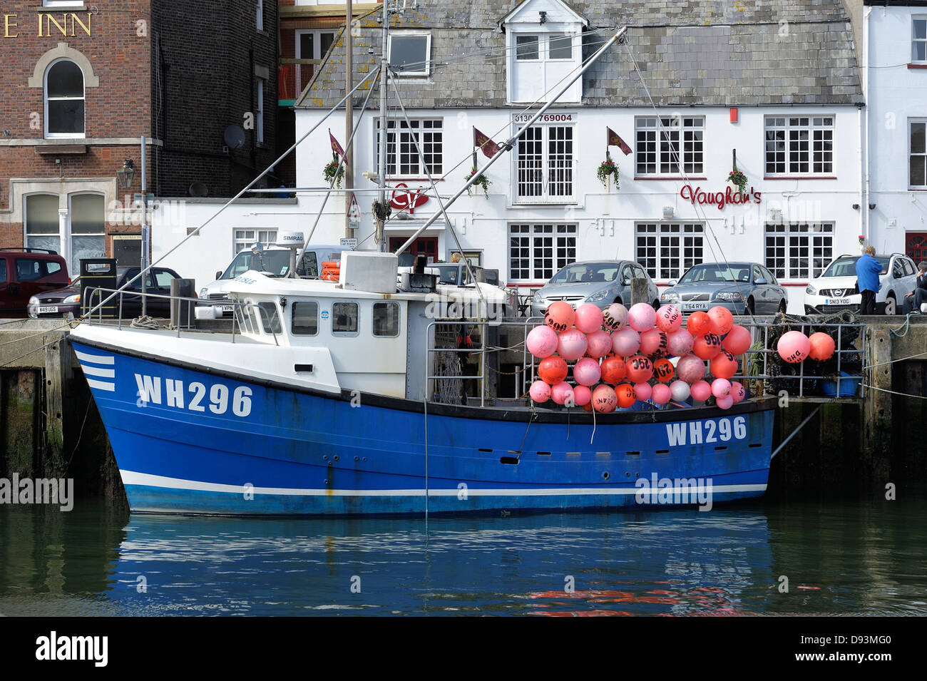 Blue fishing trawler Weymouth Dorset England uk Stock Photo - Alamy
