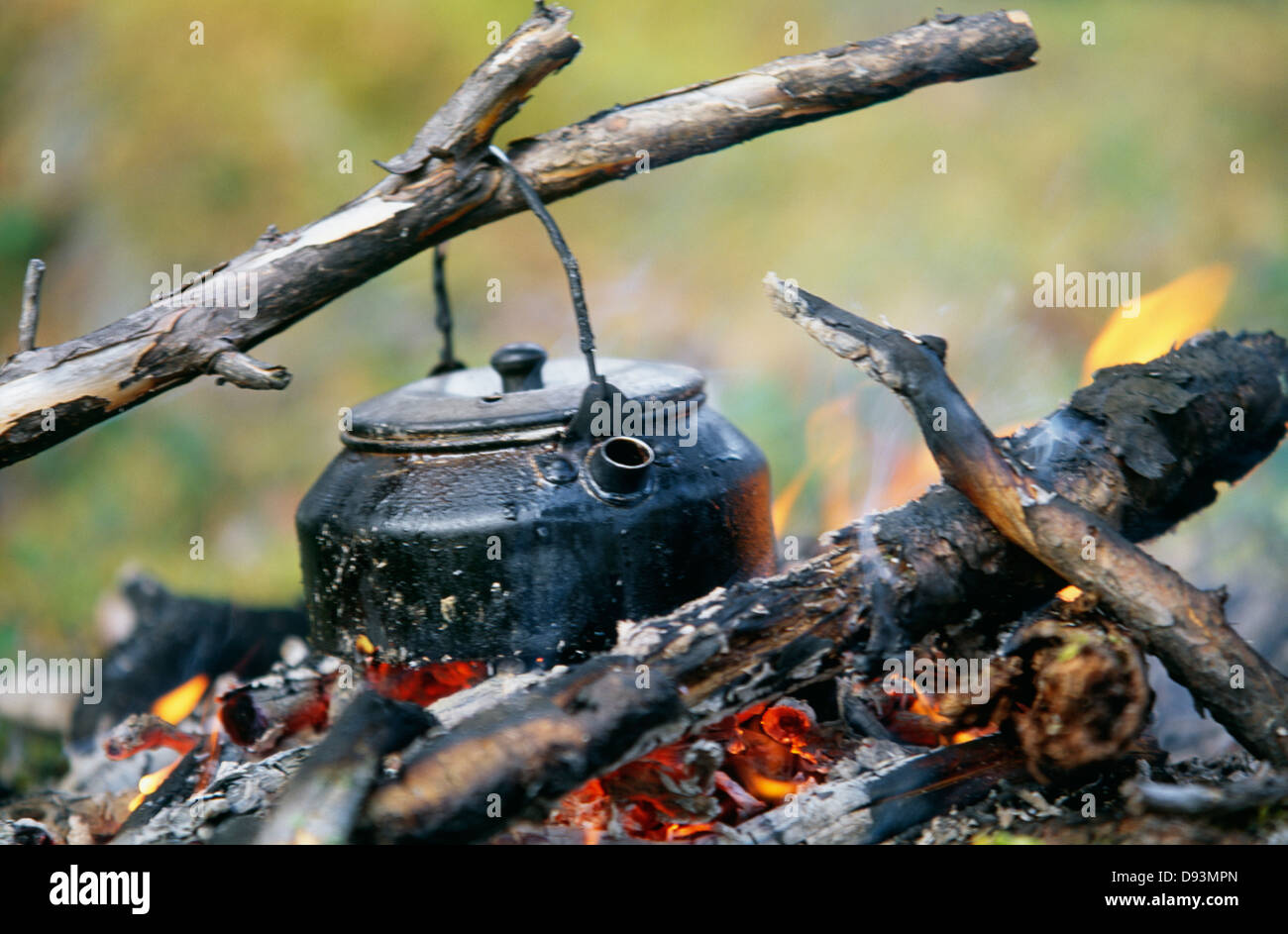 Pot on fire, close-up Stock Photo - Alamy