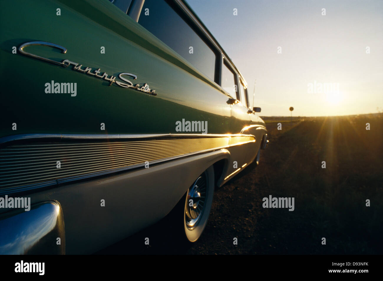 A vintage car in sunset Stock Photo - Alamy