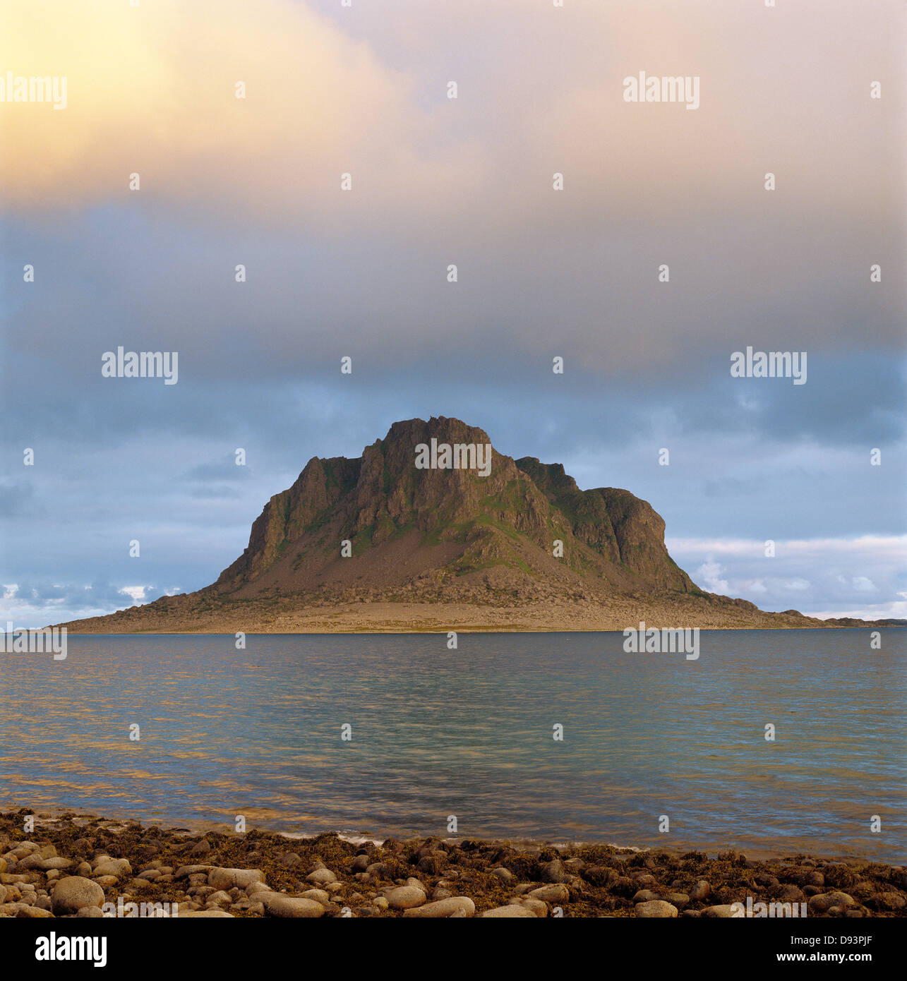 Cloudy sky over island in the sea Stock Photo - Alamy