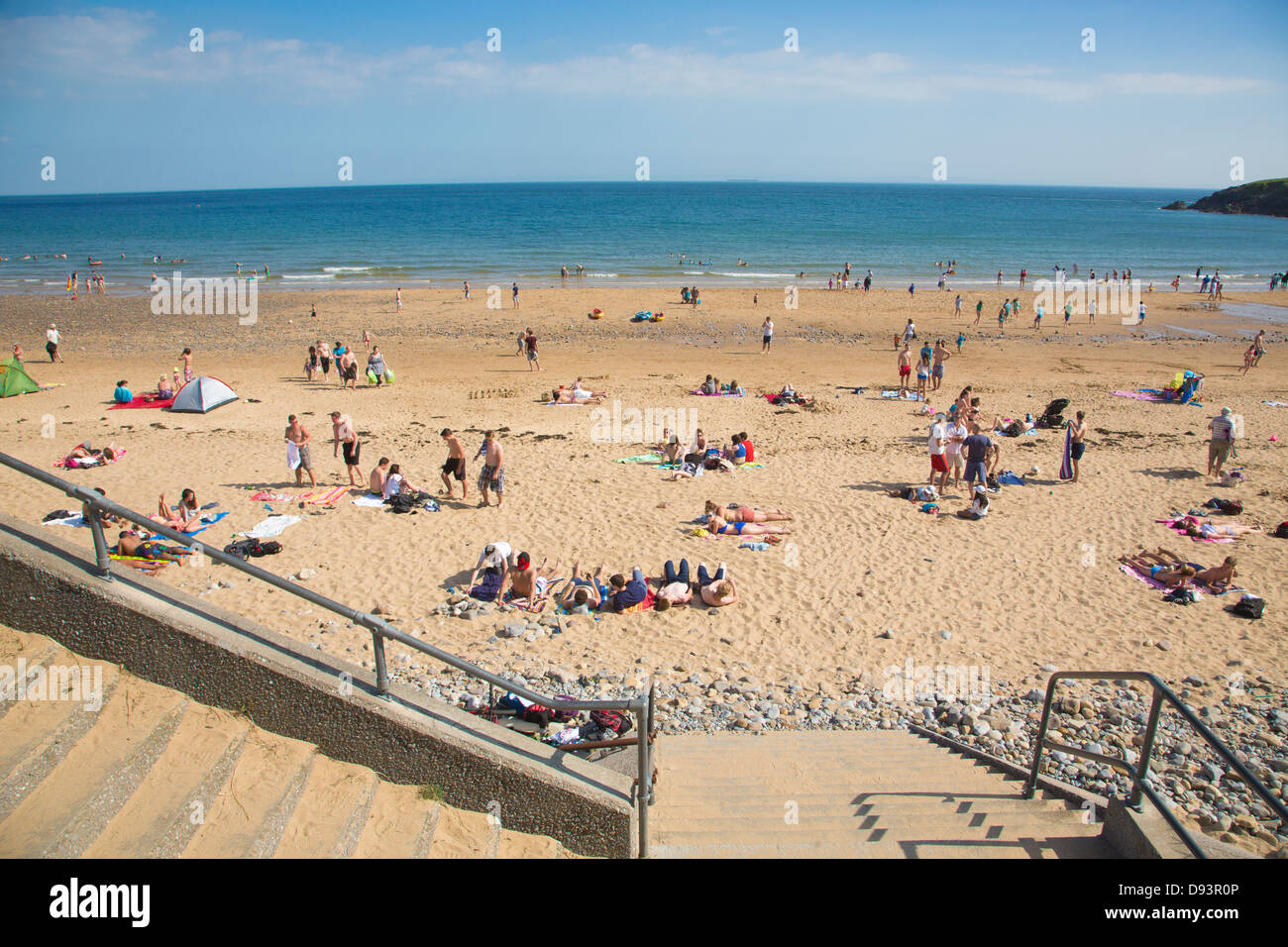 Langland Bay, Gower Peninsula, coastal location near the Mumbles ...