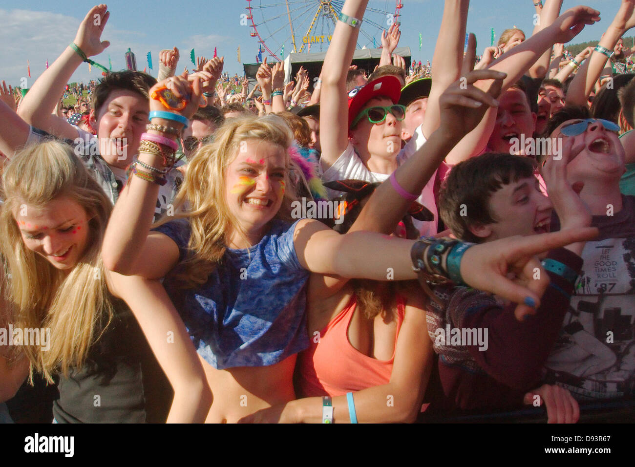 Loch Ness, UK. The many faces in the crowd at the RockNess music ...