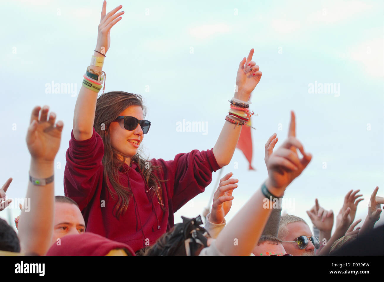 Loch Ness, UK. The many faces in the crowd at the RockNess music ...
