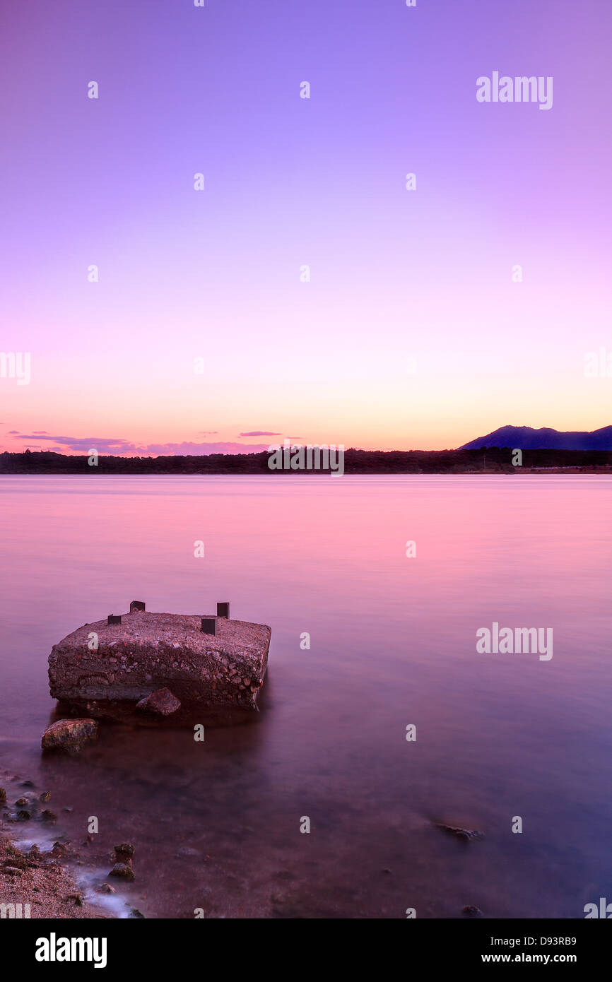 Purple sunset reflection in water hi-res stock photography and images ...