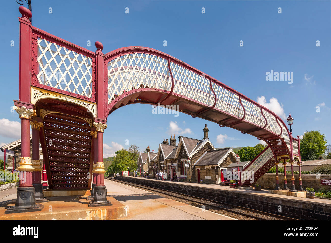 Settle station on the Settle to Carlisle railway line. North Yorkshire ...
