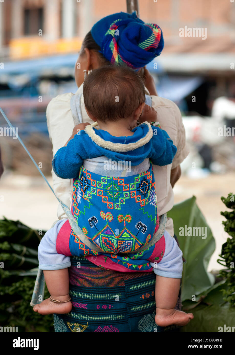 Hmong Minority Mother And Baby, Luang Prabang, Laos Stock Photo - Alamy